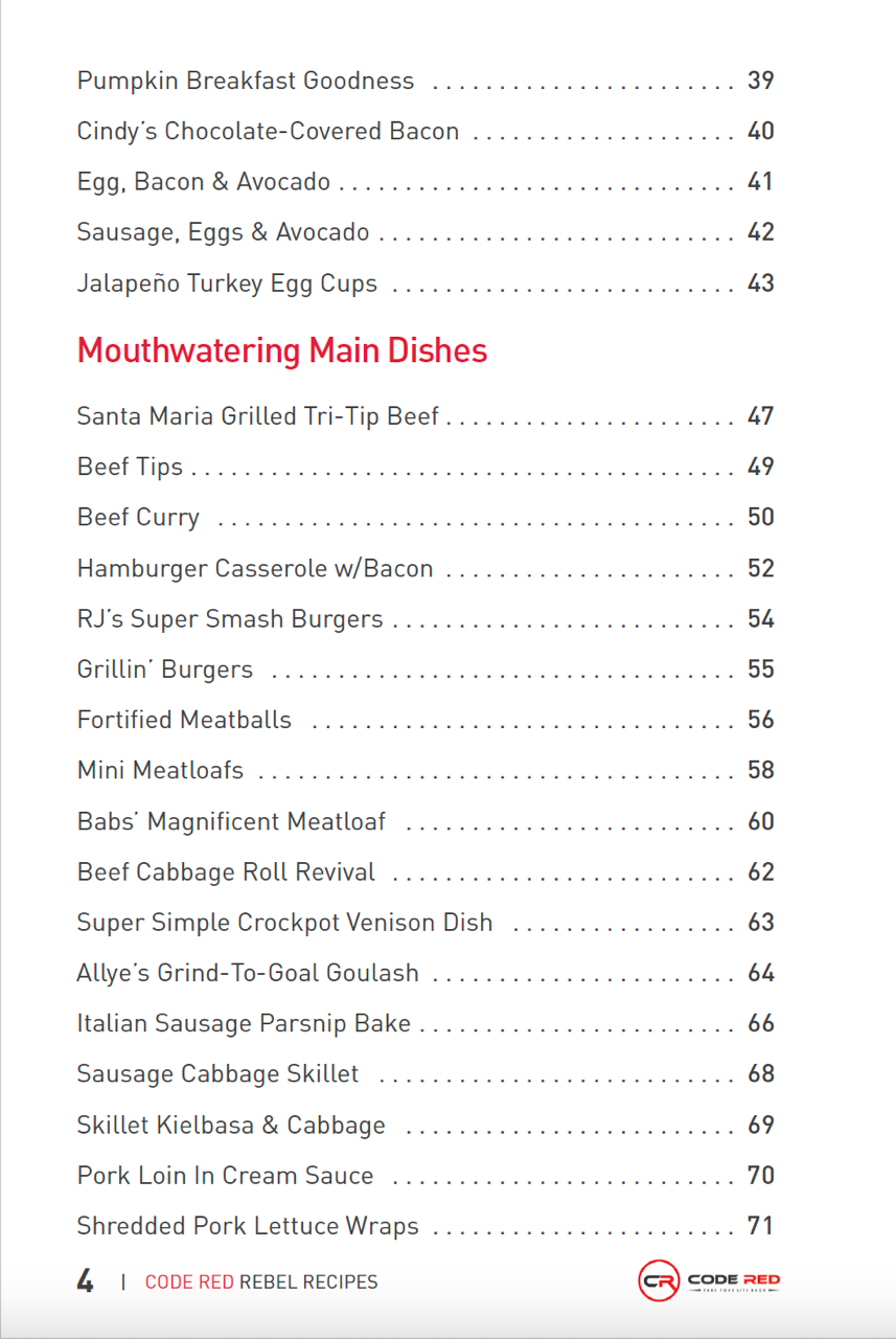 DIGITAL Rebel Recipes Cookbook – Code Red Lifestyle